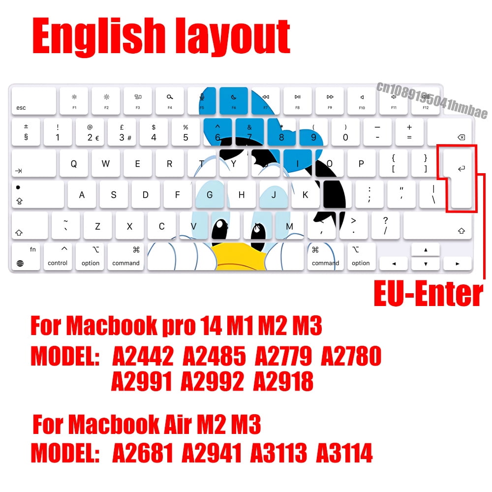 Donalds Daisy Duck EU Layout Soft Silicone Keyboard Cover for Macbook ...