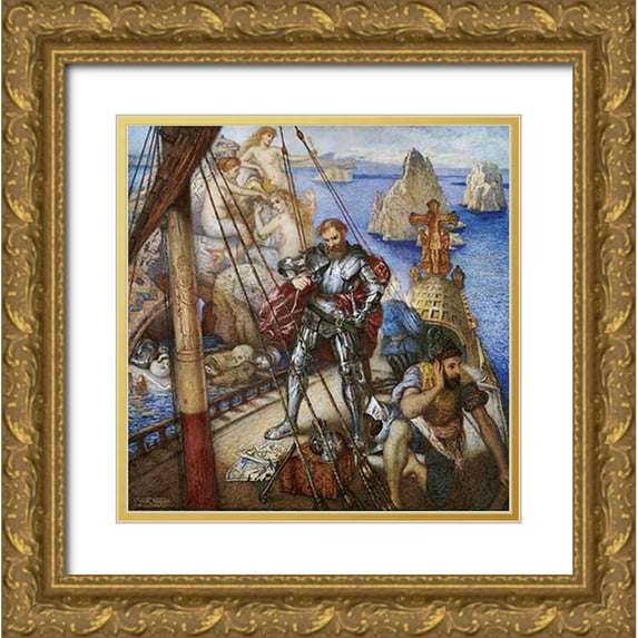 Donaldson, Andrew Benjamin 12x12 Gold Ornate Wood Framed with Double ...