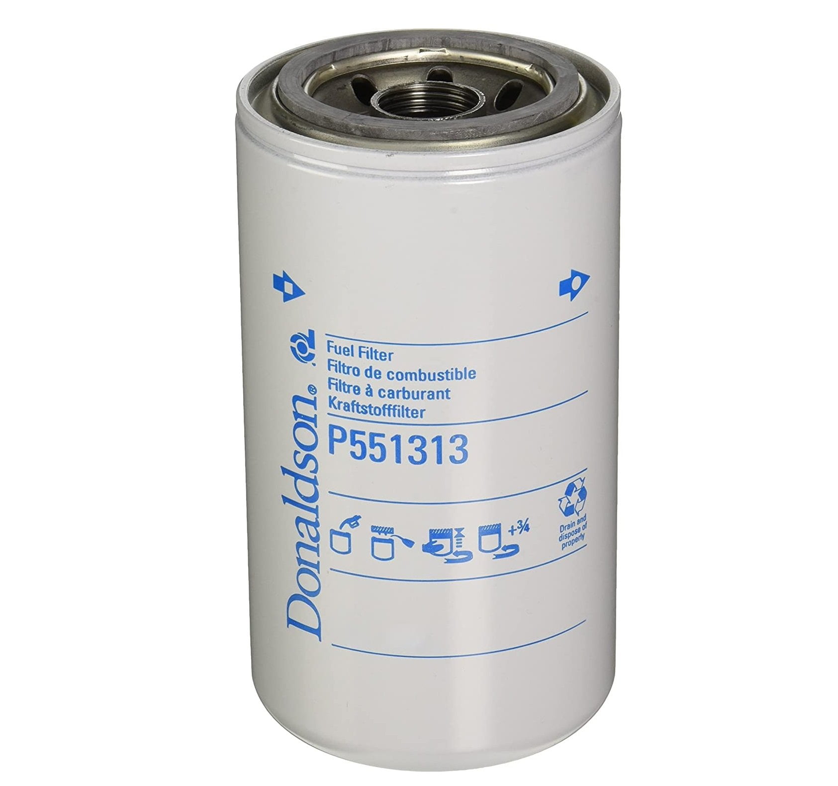 Donaldson P551313 Fuel Filter, Spin-on, Secondary Pack of 6 - Walmart ...
