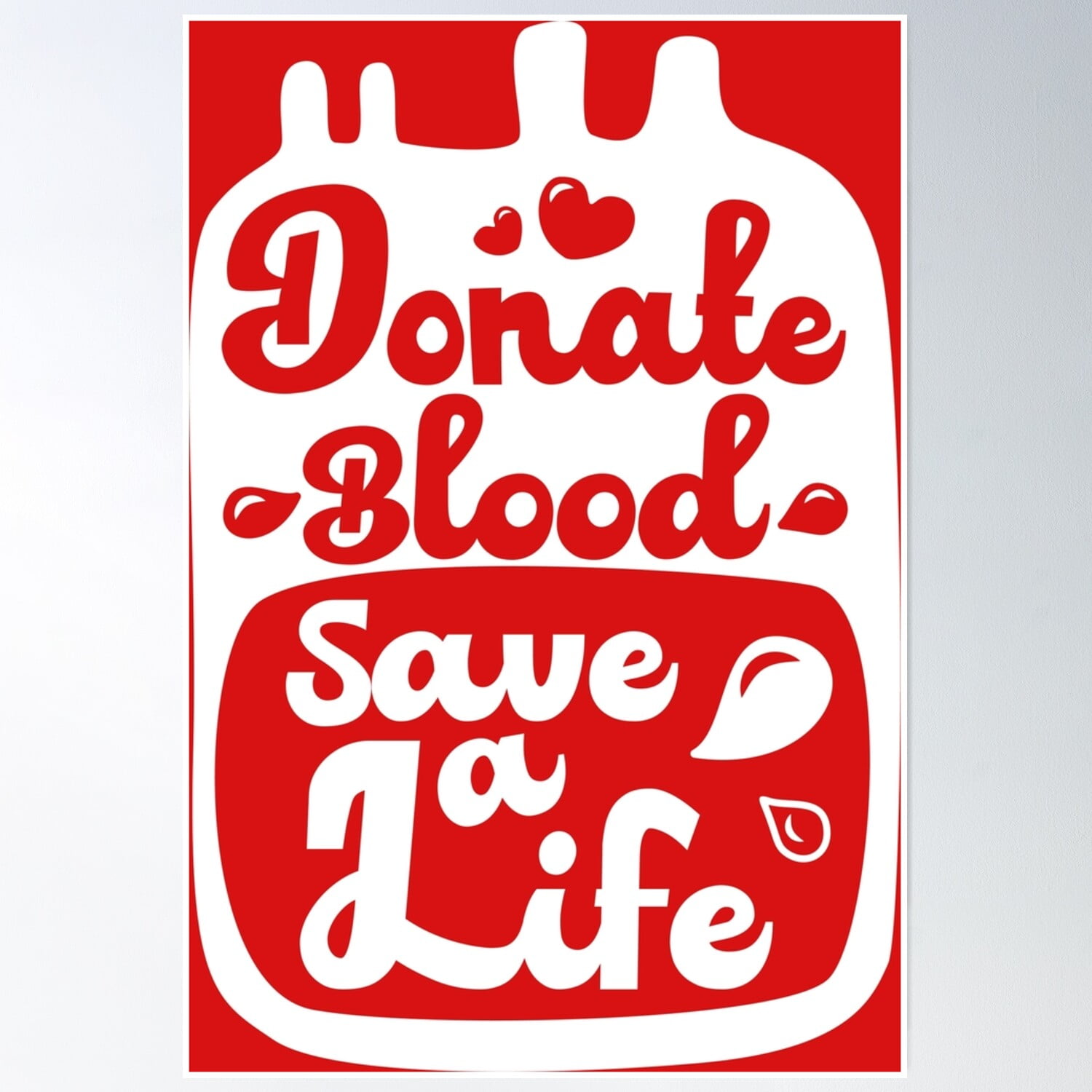 Donate Blood Save A Life Poster Wall Art, Modern Wall Decor, 8x12 ...