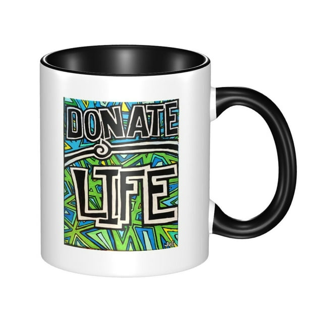 Donate Life Logo Classic Coffee Mugs Stylish Ceramic Cup with Handles ...