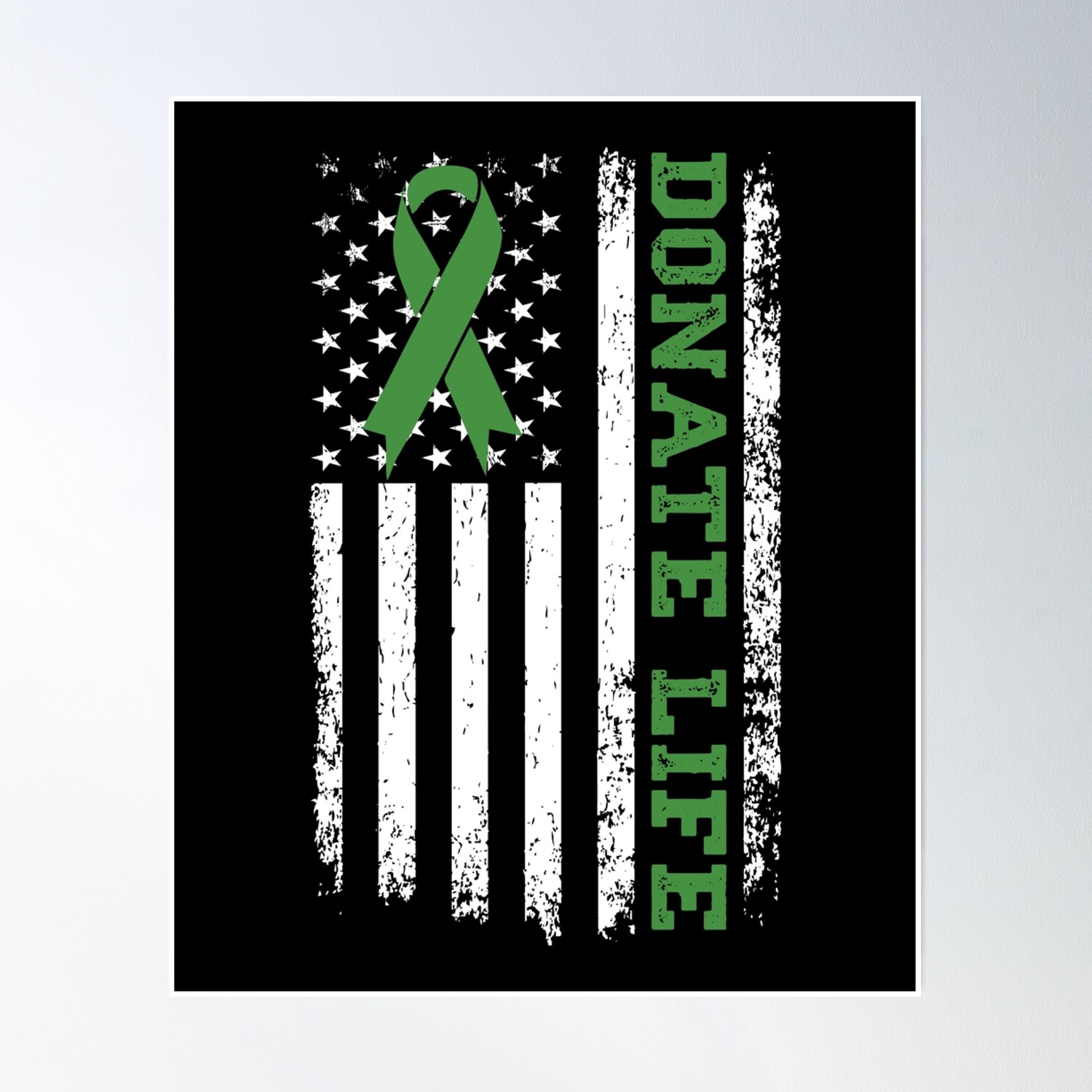 Donate Life Month Green Ribbon Organ Donor Poster Wall Art, Modern Wall ...