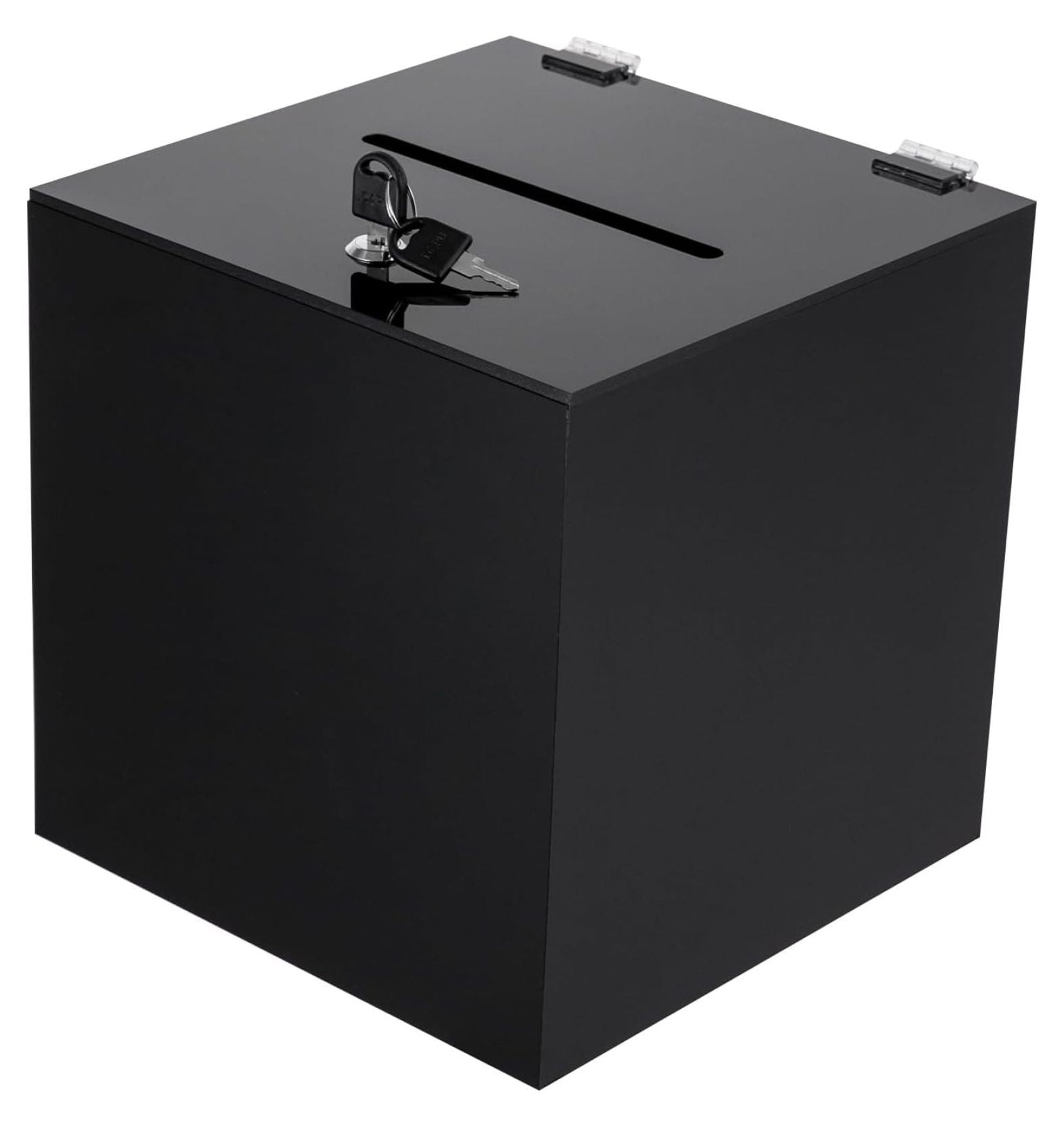 Donation Box, 10" X 10" X 10" Ballot Suggestion Box with Lock & 2 Keys ...