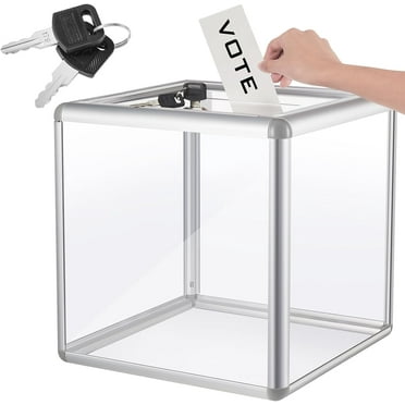 Clear Voting Box Multifunctional Suggestion Box Lockable Ballot Box ...