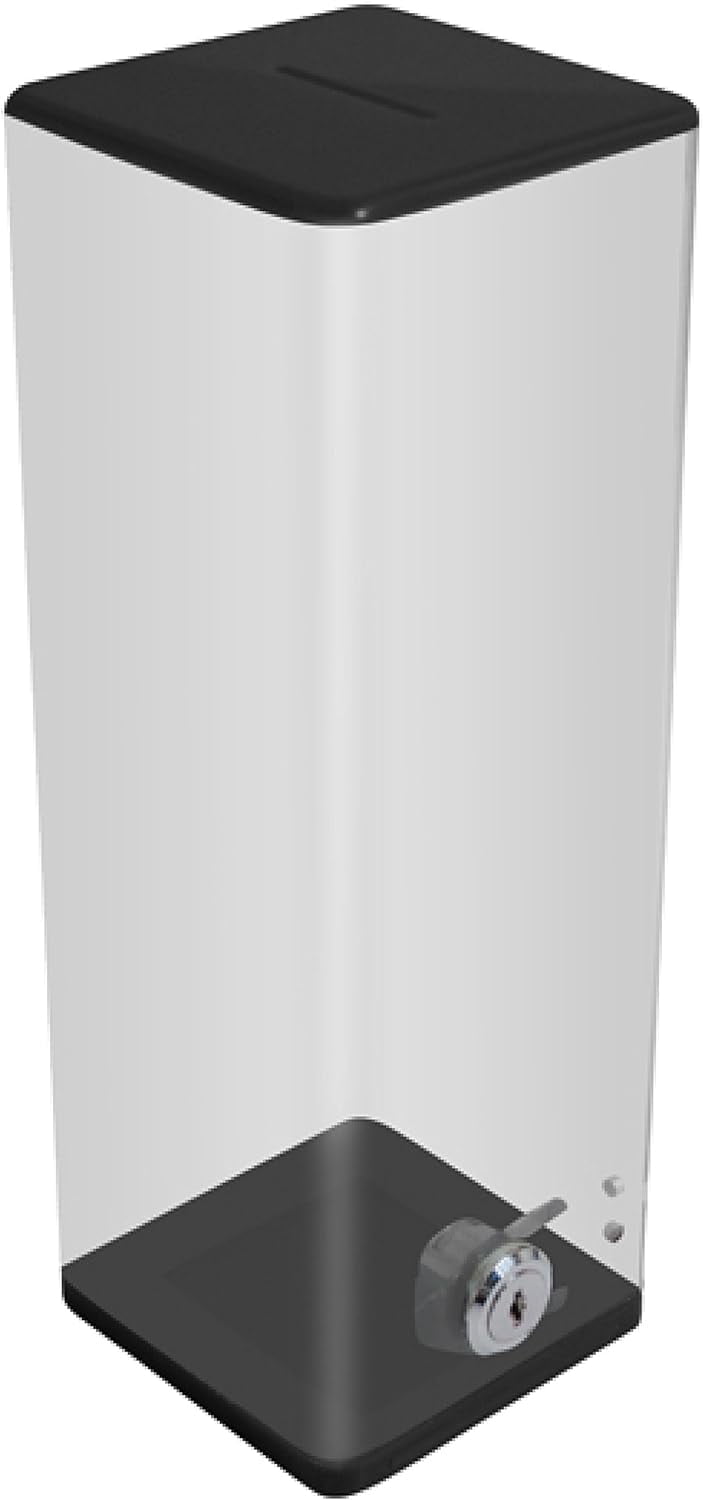 Donation Box - Ticket Box - 10" Tall Square Donation Container, Big ...