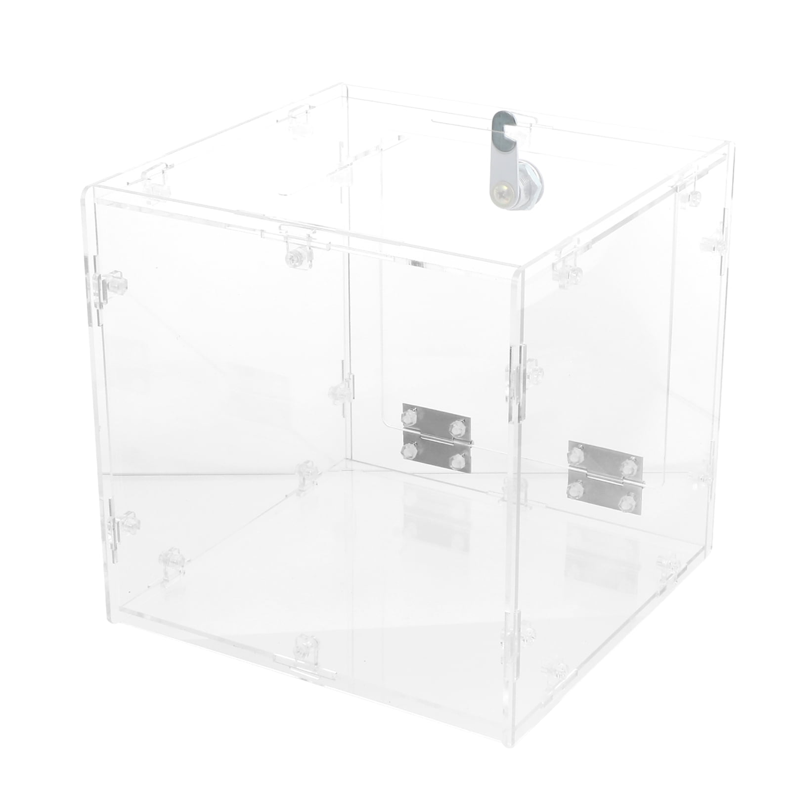 Donation Box with Lock Clear and Safe Suggestion Box with Lock Drawing ...