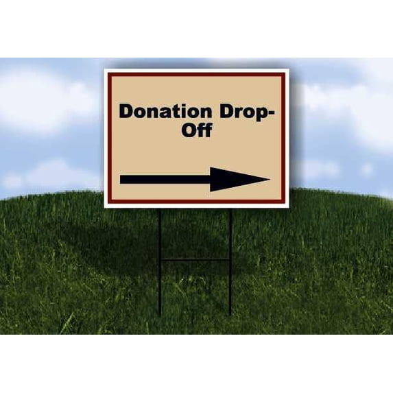 Donation Drop-Off Patriotic Right Arrow Single Sided 18x24 in Yard Road ...