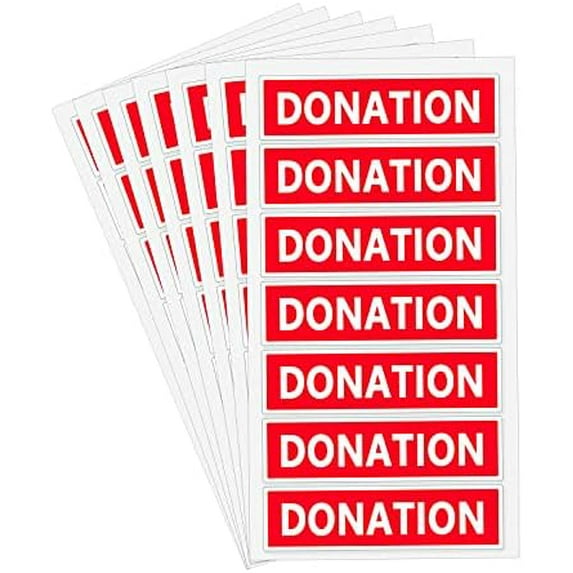 Donation Stickers,4X1 Inches Red Color-Coded Moving Labels,160 Pcs Per ...