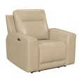 Doncella Beige Sand Leather Power Reclining Chair - Walmart.com