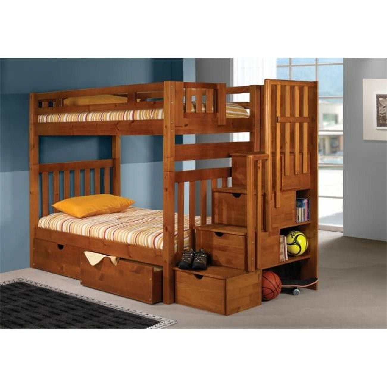 Pivot Direct PD-200H-TT-505 Tall Twin over Twin Mission Stairway Bunk ...