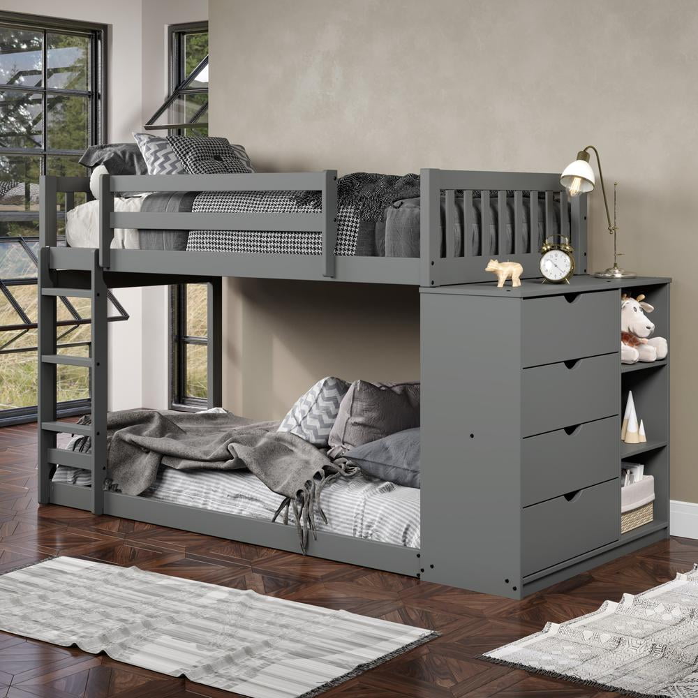 Donco Kids Mission Chest Bunk Bed, Dark Grey - Walmart.com