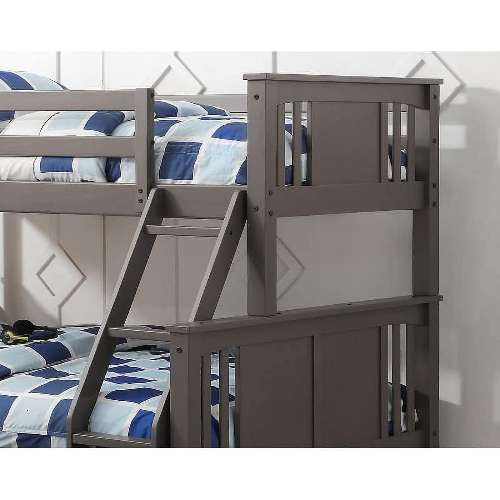 Donco Kids Princeton Slate Grey Twin-over-Full Bunk Bed Standalone ...