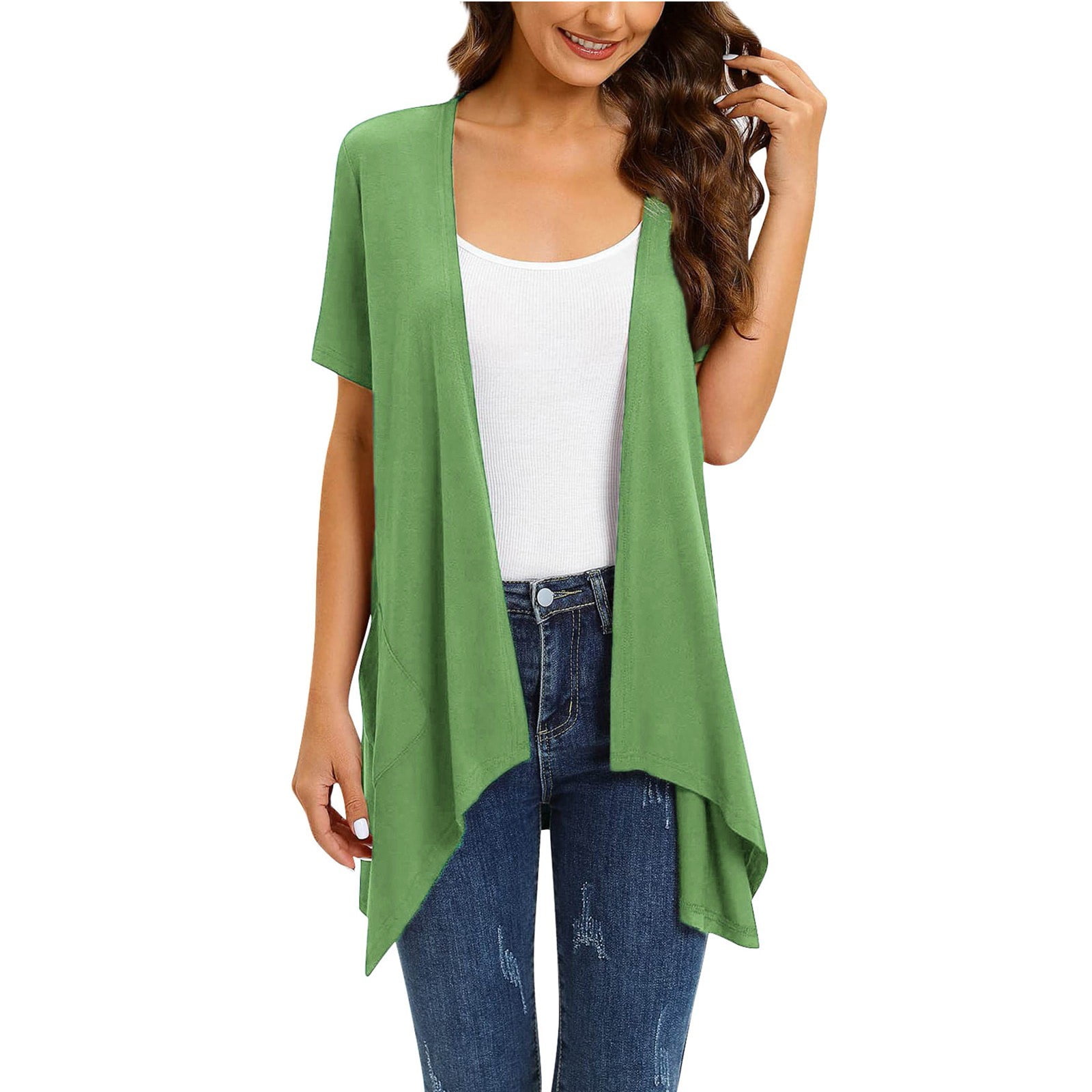 DondPO Kimono Cardigans Women Floral Short Sleeve Cardigans For Women ...