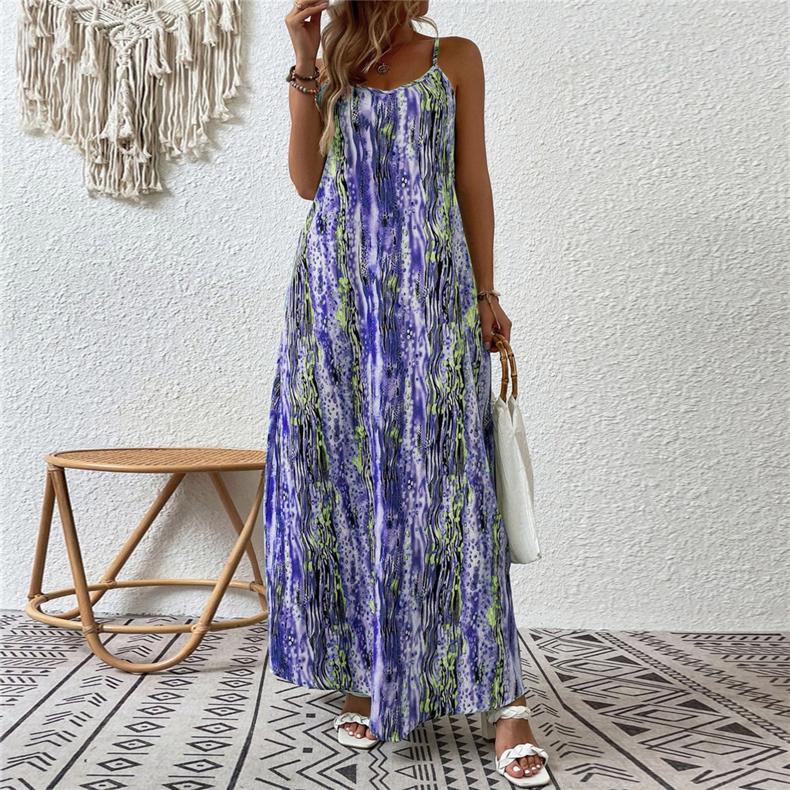 DondPO Maxi Dress for Women Sundresses for Women Women‘s Sling Floral ...