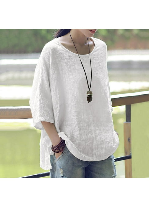 up to 60% off Gifts Usmixi Shirts for Women Vintage Cotton Linen Plus ...