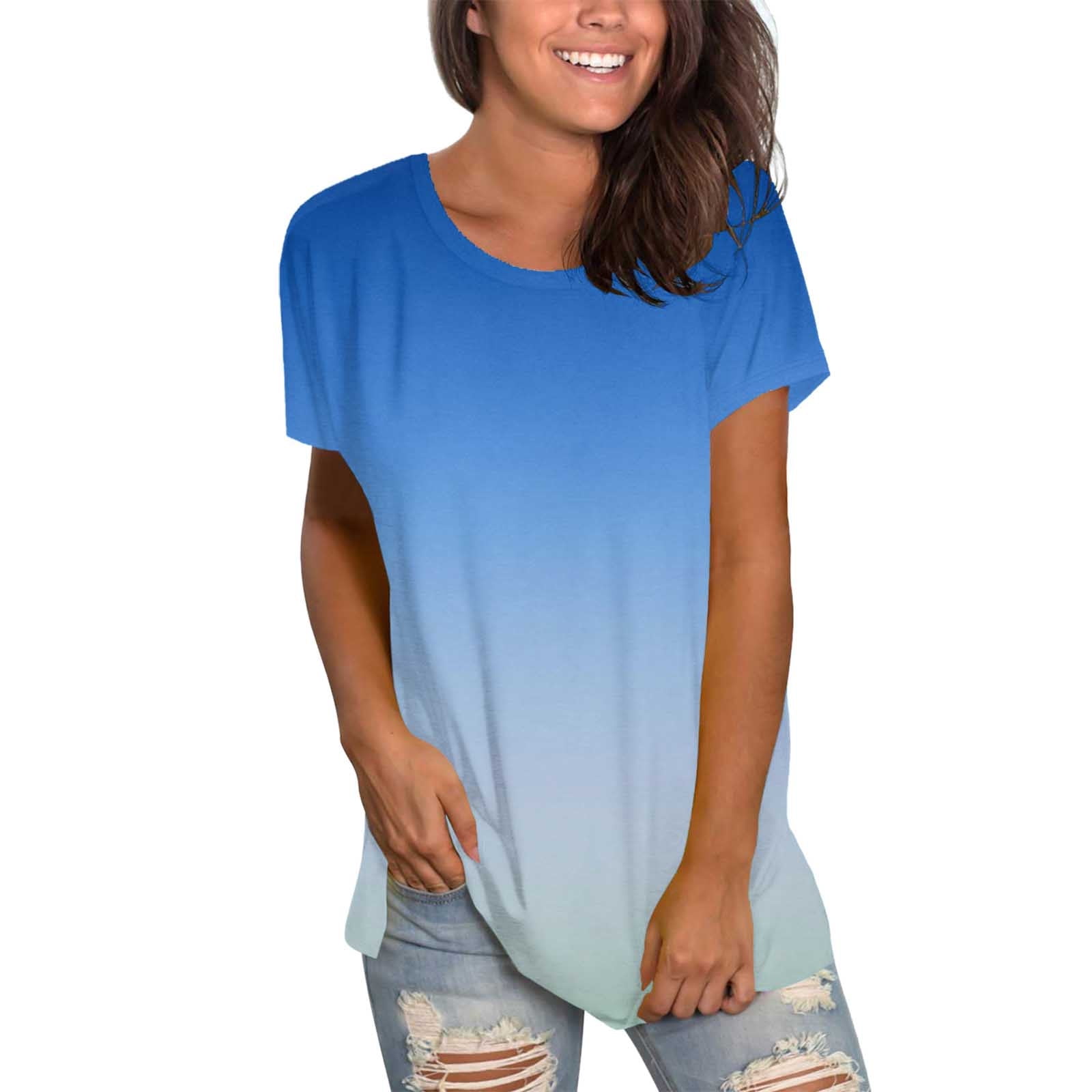 DondPO Tshirts for Women,Basic Tees Womens Loose Fit Tshirts Summer ...