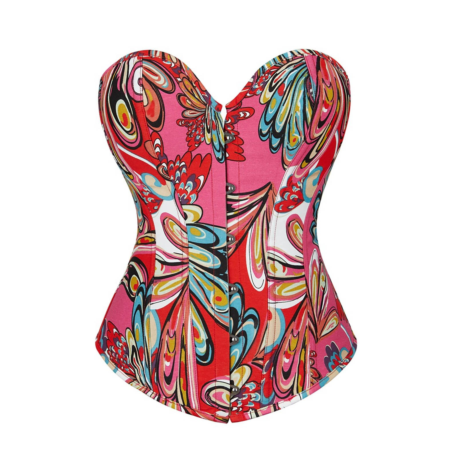 DondPO Womens Corset,Denim Corset Retro Abstract Oil Painting Butterfly ...