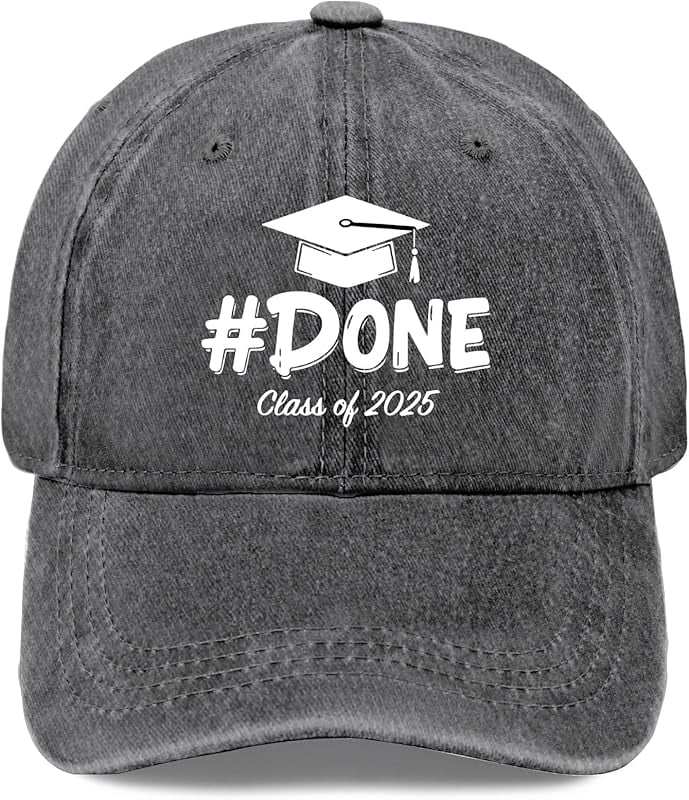Done Class of 2025 Graduation Graduate Hats for Womens Aesthetic Washed ...