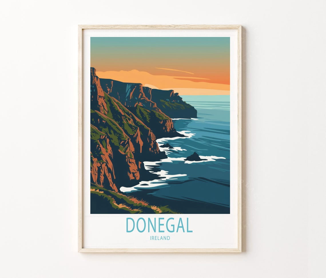 Donegal Ireland Sunset Scenic Wall Art, Unframed Paper Poster 24x36in ...