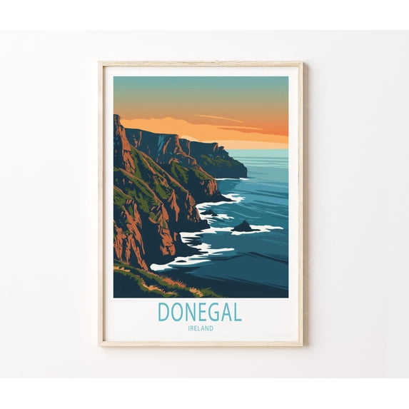 Donegal Ireland Sunset Scenic Wall Art, Unframed Paper Poster 24x36in ...