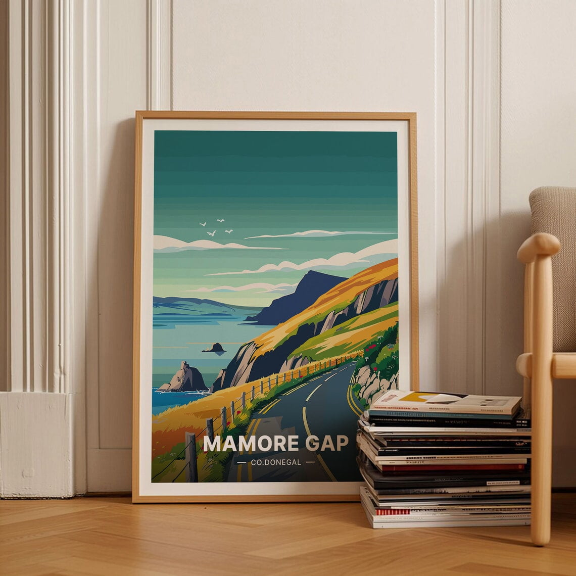 Donegal Ireland Travel Poster, Scenic Mamore Gap & Dunfanaghy Art ...