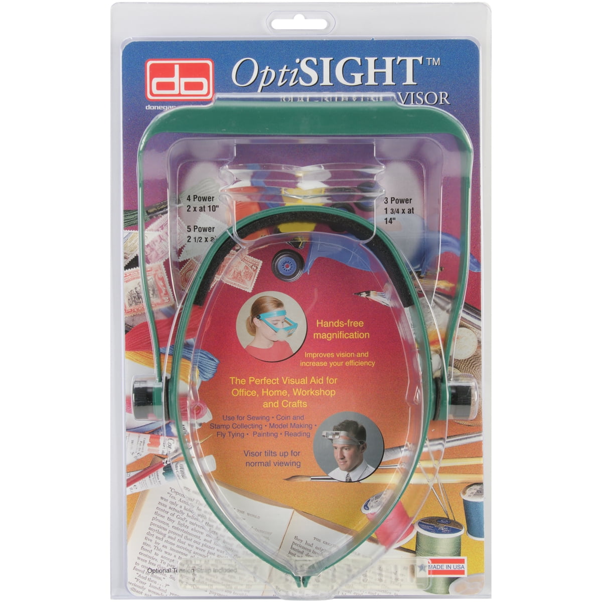Optisight™ Binocular Magnifyng Visor - Green. 3x, 4x And ...