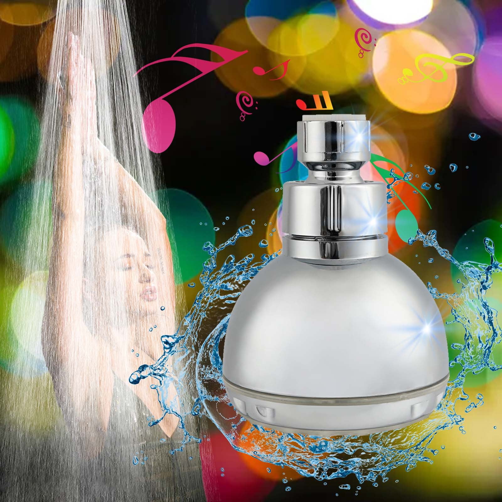 Donemore 7 Colorful LED Lights with Remote Shower Lights Waterproof ...