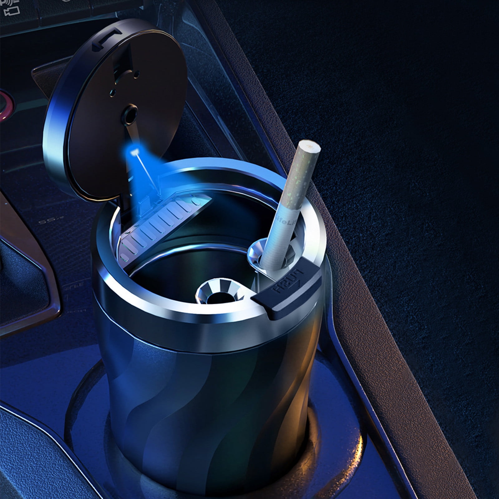 Donemore Car Ashtray with Lid, USB Rechargeable Auto Cigarette Lighter ...