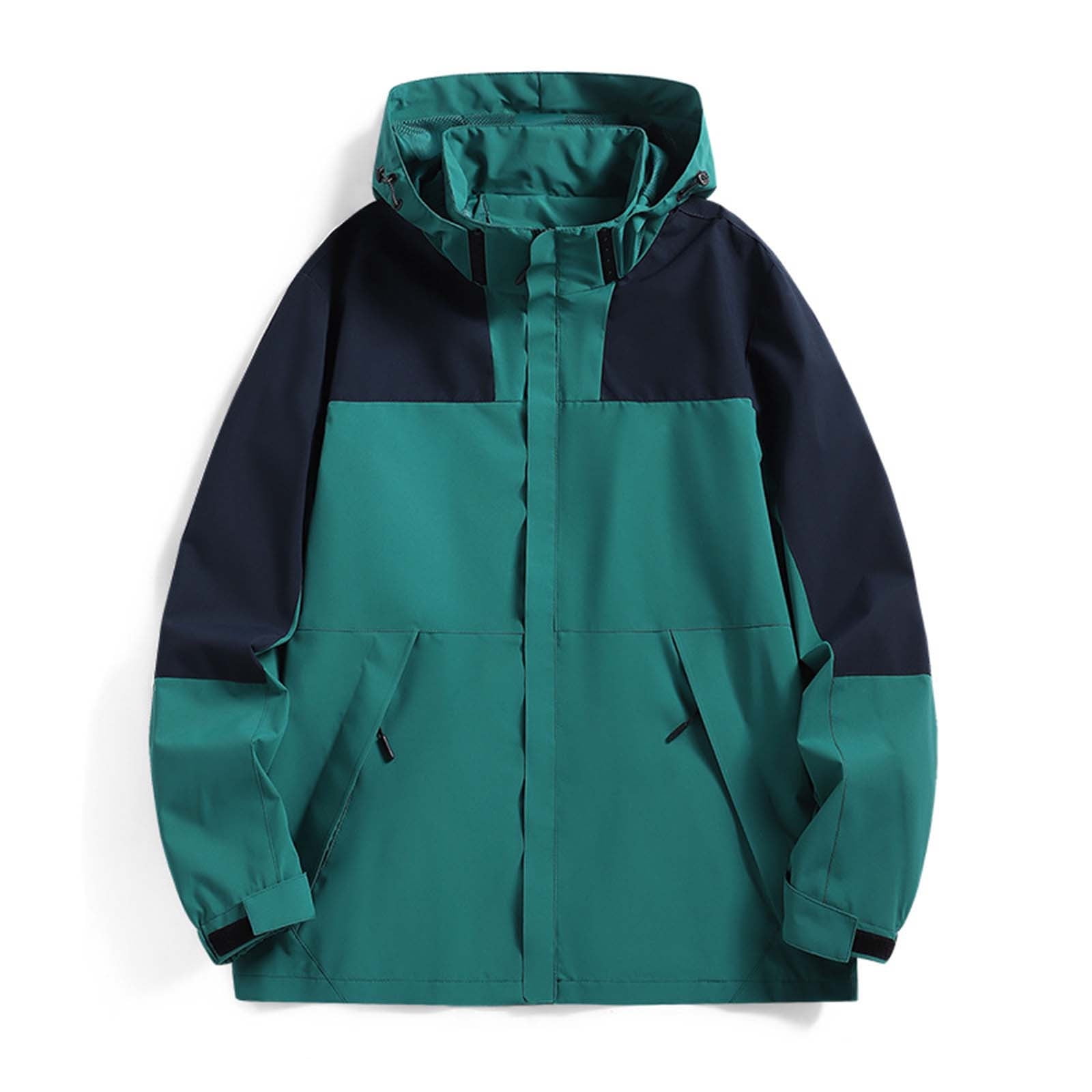 Donemore Color-Block Windproof Water-Resistant Detachable Hood Jacket ...
