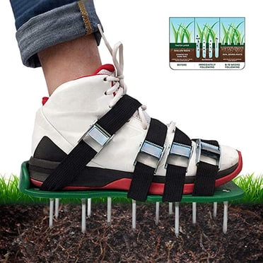 Aerator Shoes,NKTIER Lawn Aerator Spike Shoes 3 Straps With Strong ...