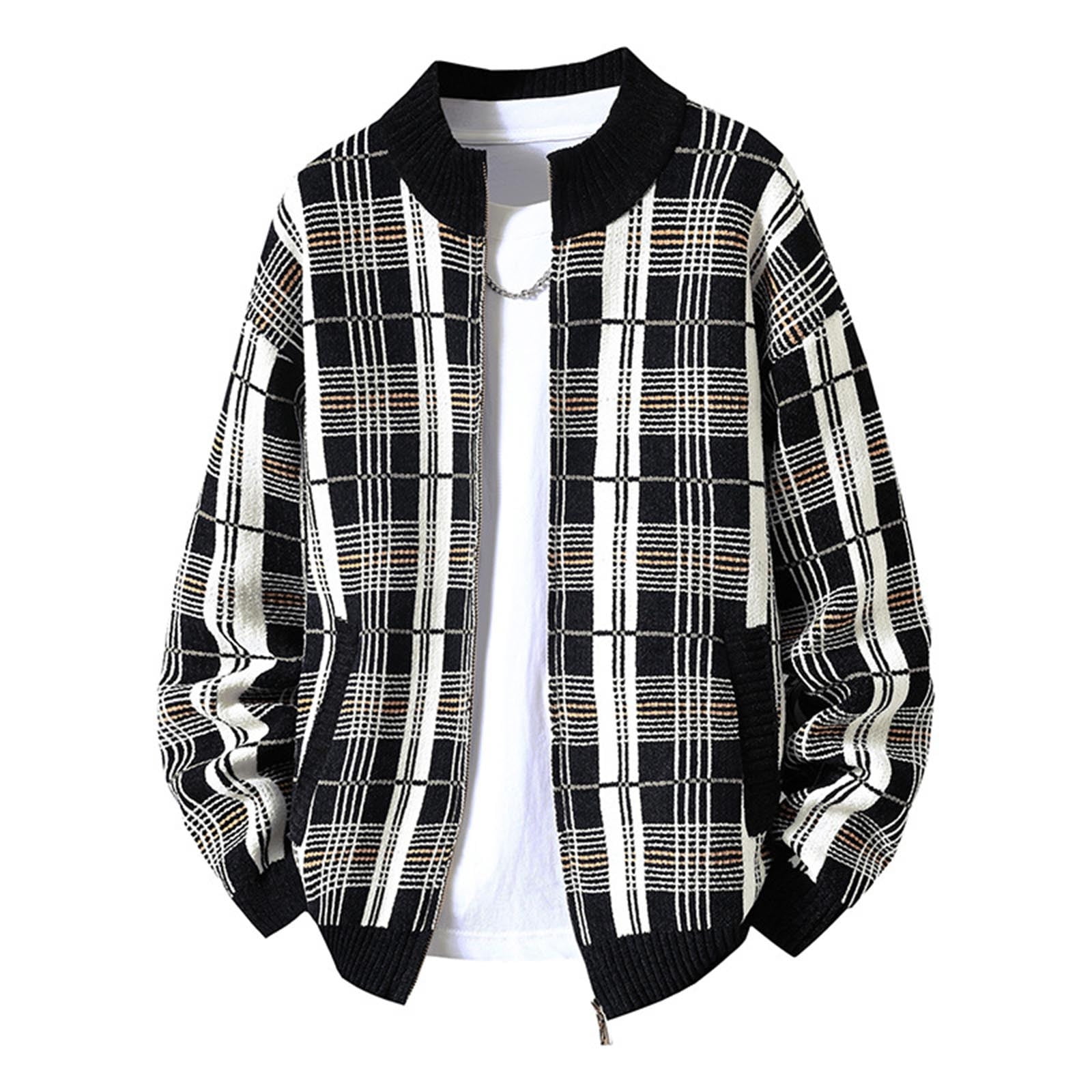 Donemore Long Sleeve Stand Collar Shirt with Checkered Print and Full ...