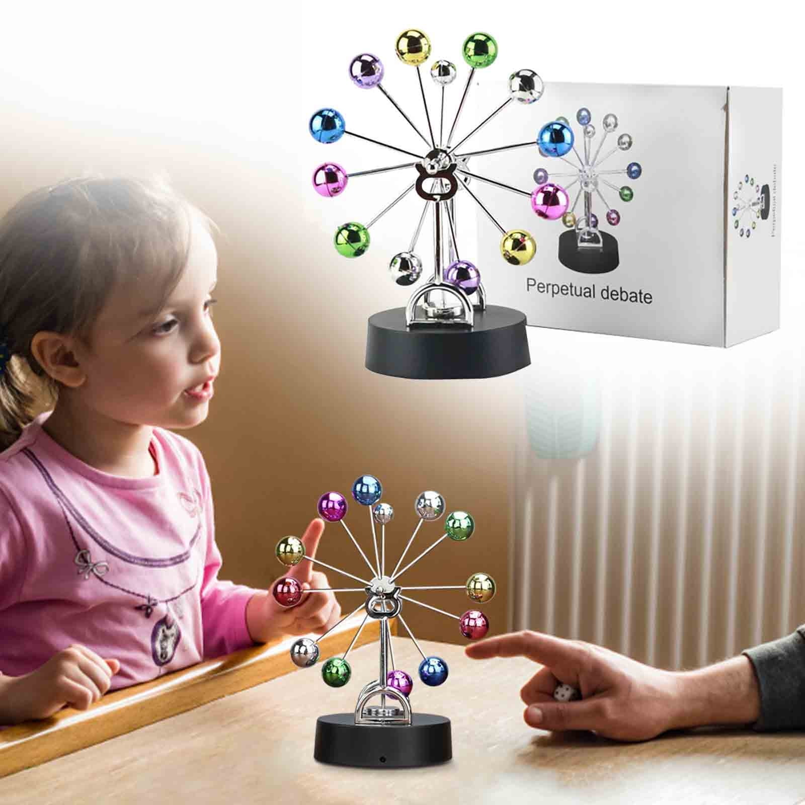 Donemore Magnetic Rotation Ferris Wheel Desk Toy Colored Ball Perpetual ...