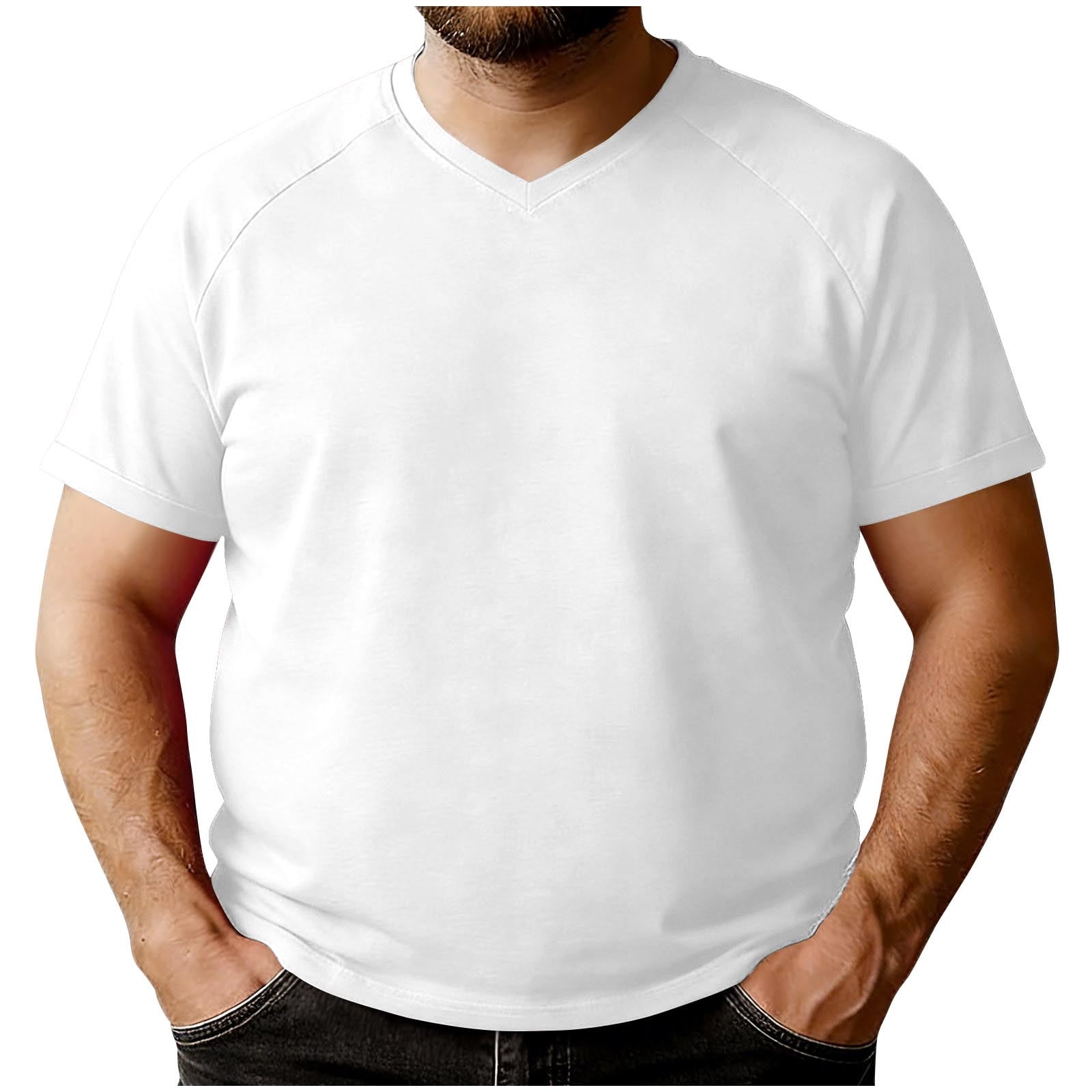 Donemore Men's Big Size Casual T-Shirt Round Neck Raglan Sleeve Short ...