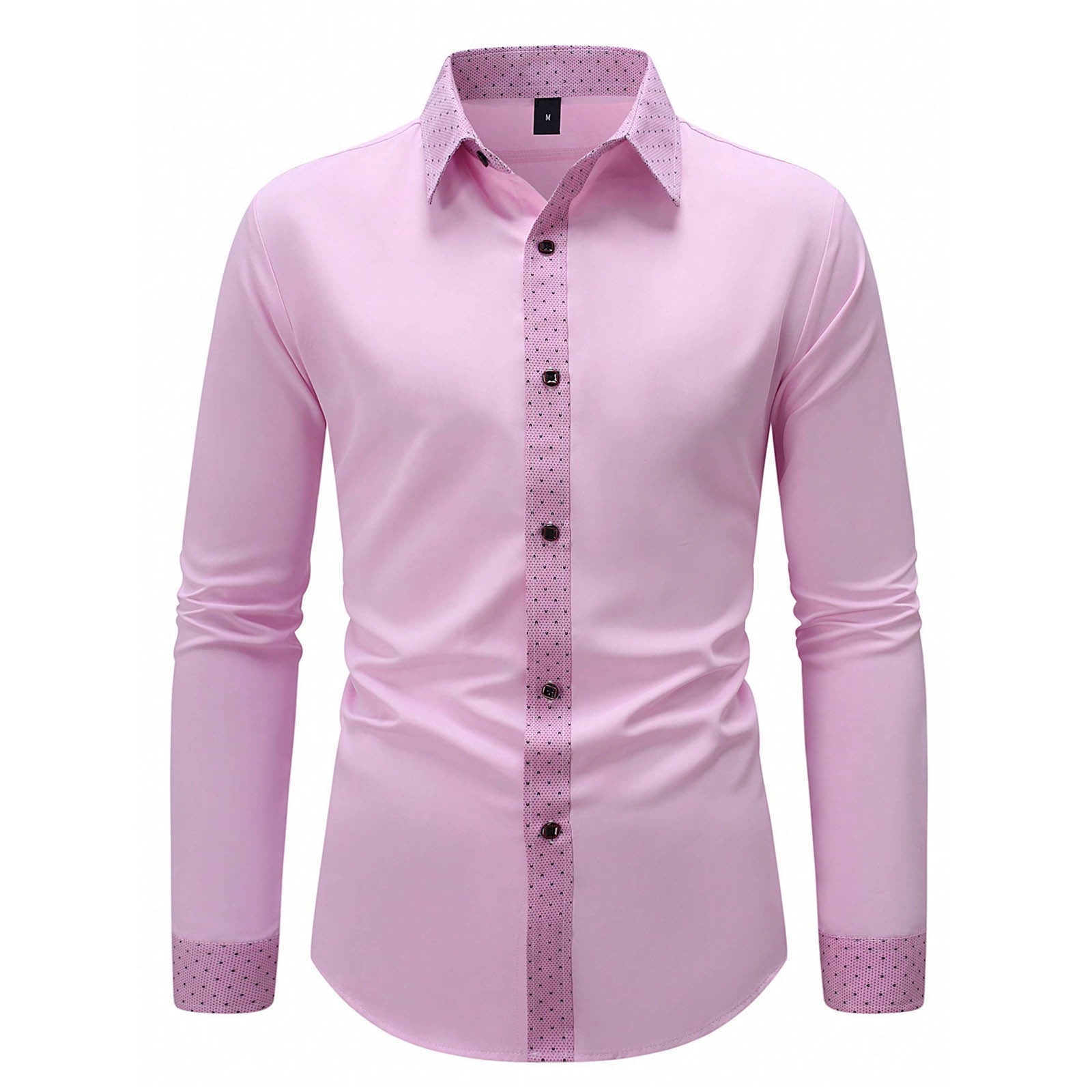 Donemore Men's Business Casual Button-Down Shirt with Notched Lapel and ...