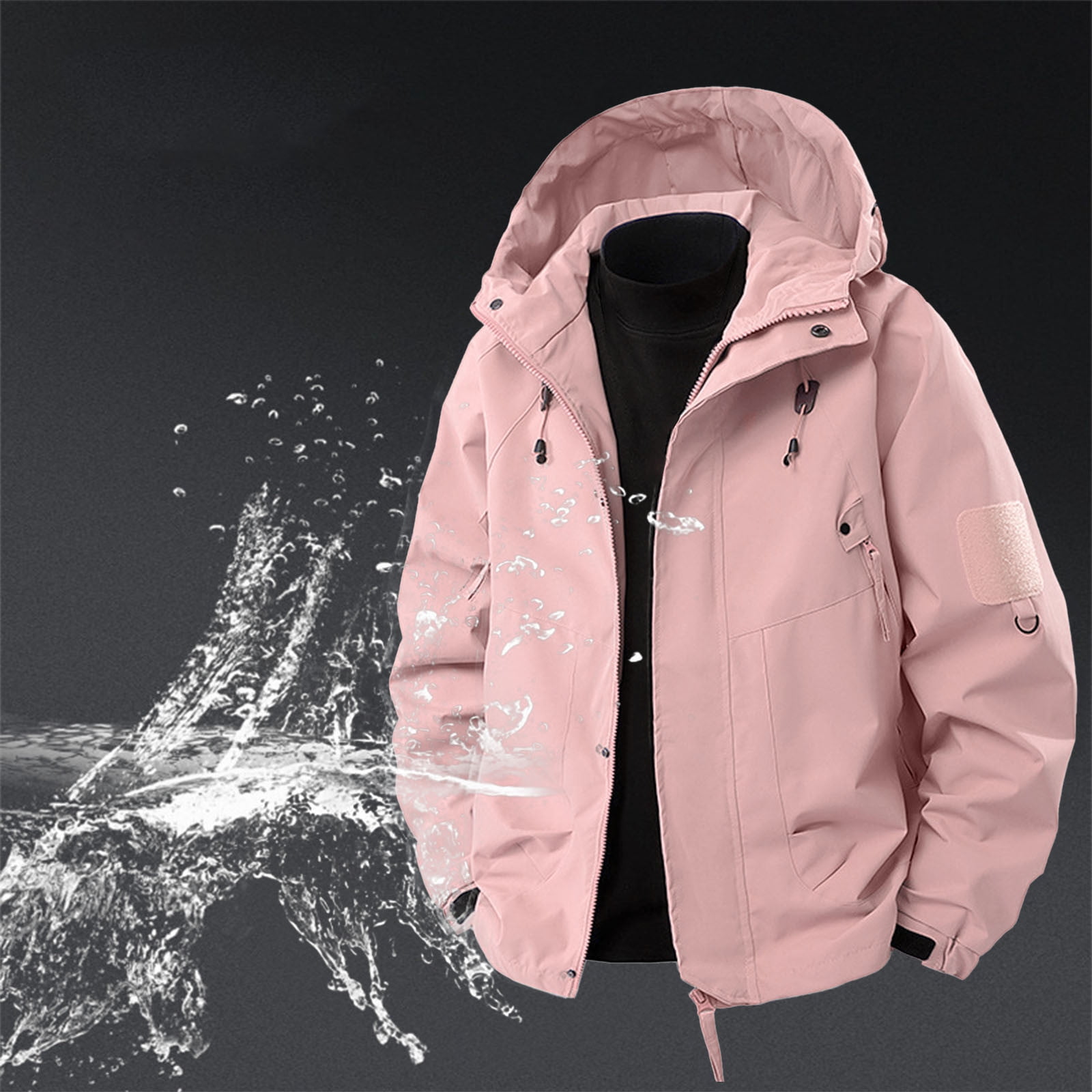 Donemore Men's Casual Solid Color Long Sleeve Hooded Windproof ...