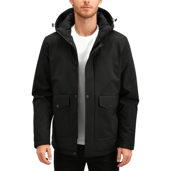 Donemore Men's Casual Zip-Up Hooded Jacket with Drawstring and Pockets ...