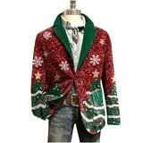Donemore Men's Christmas Corduroy Blazer Notched Lapels & Single ...