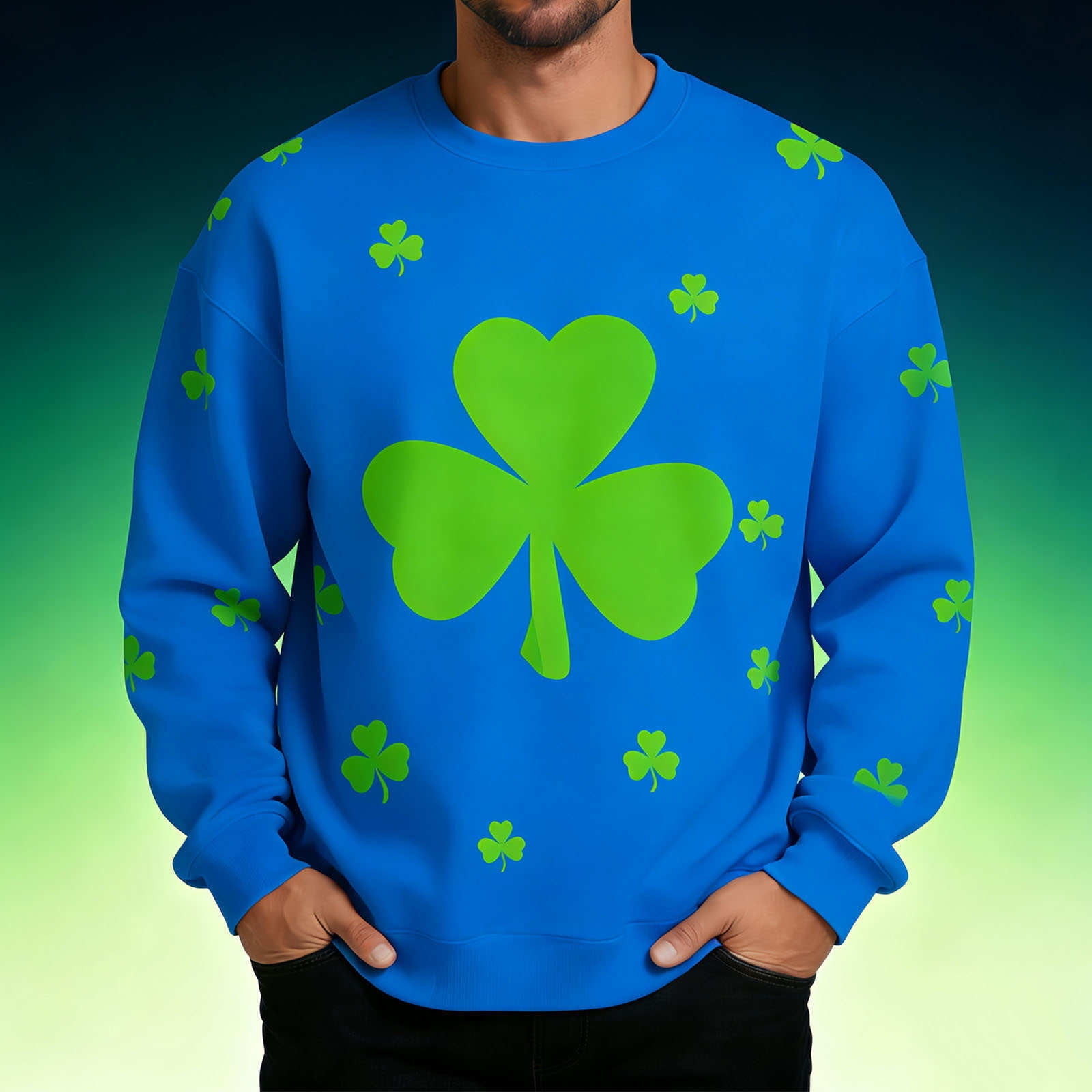 Donemore Men's Crewneck Sweatshirt Long Sleeve Print St Patrick's Day ...