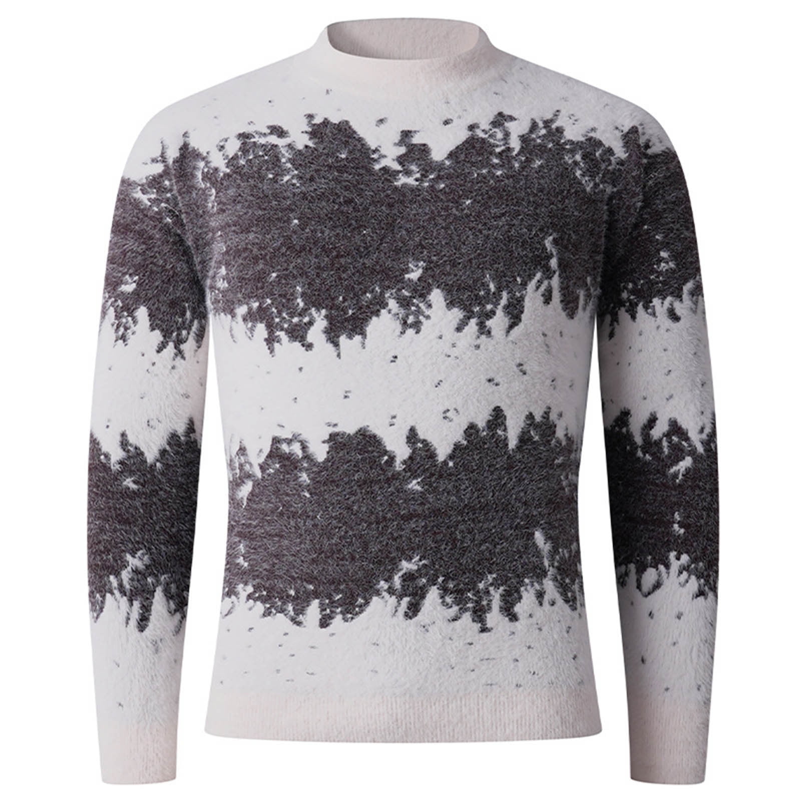 Donemore Men's Gradient Crewneck Long Sleeve Knit Sweater Elastic ...