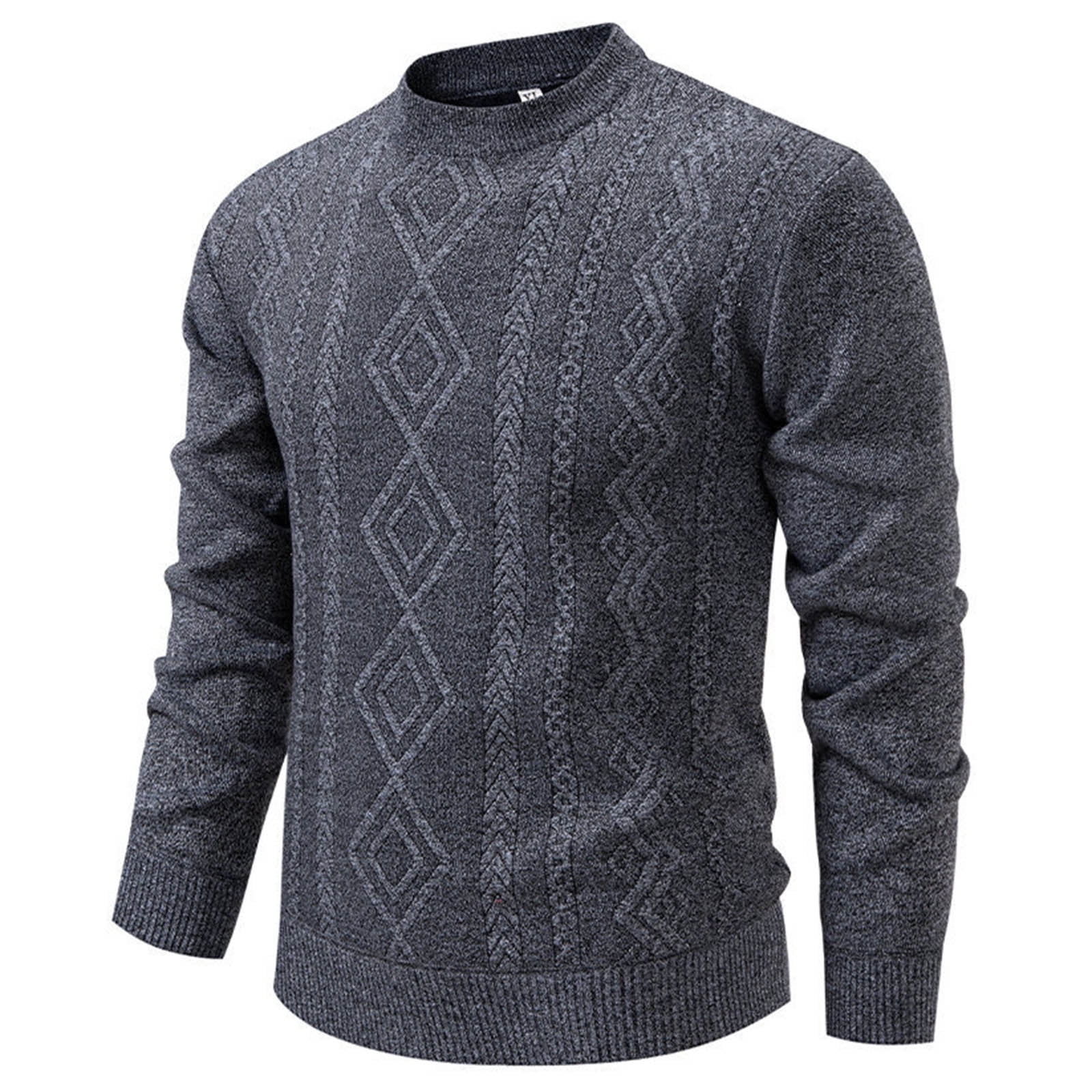 Donemore Men's High Stretch Thermal Pullover Knit Sweater Long Sleeve ...
