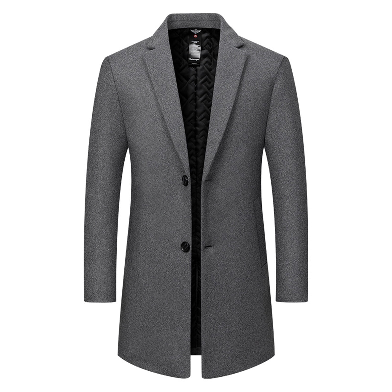 Donemore Men's Mid-Length Solid Color Notched Lapel Long Sleeve Suit ...