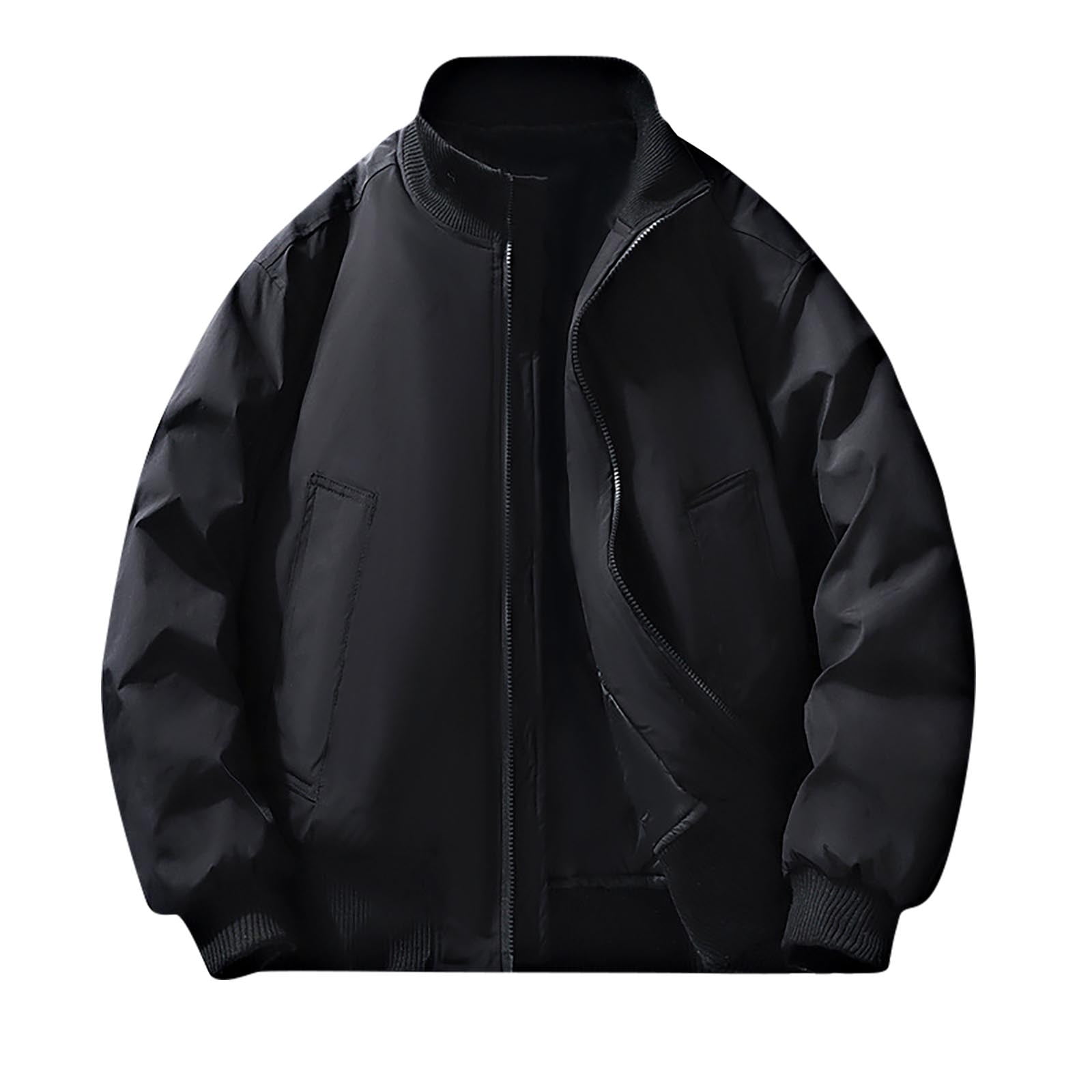 Donemore Men's Outdoor Multi-Pocket Zipper Long Sleeve Sport Jacket Solid Color Windproof ...