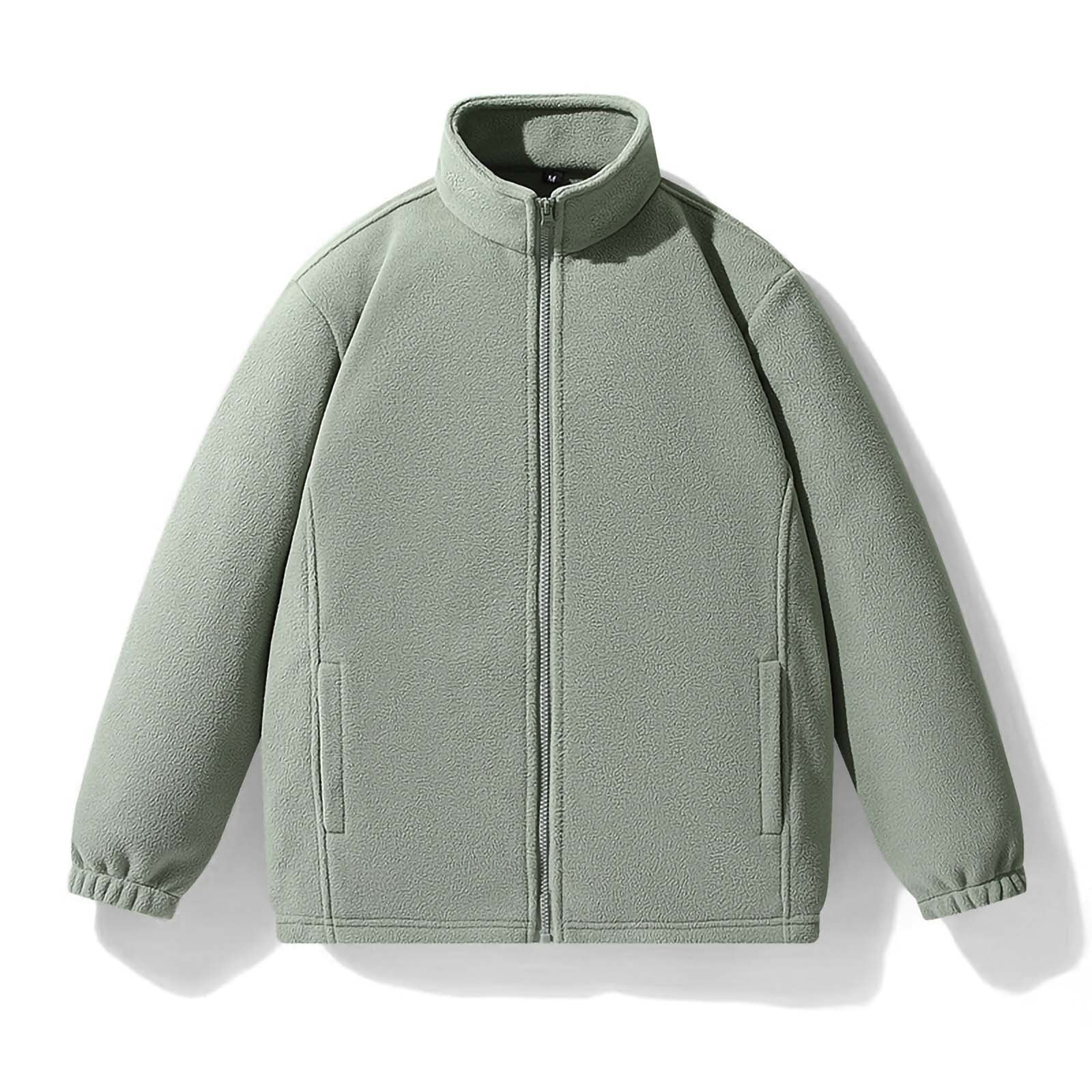 Donemore Men's Polar Fleece Stand Collar Long Sleeve Fleece Jacket ...