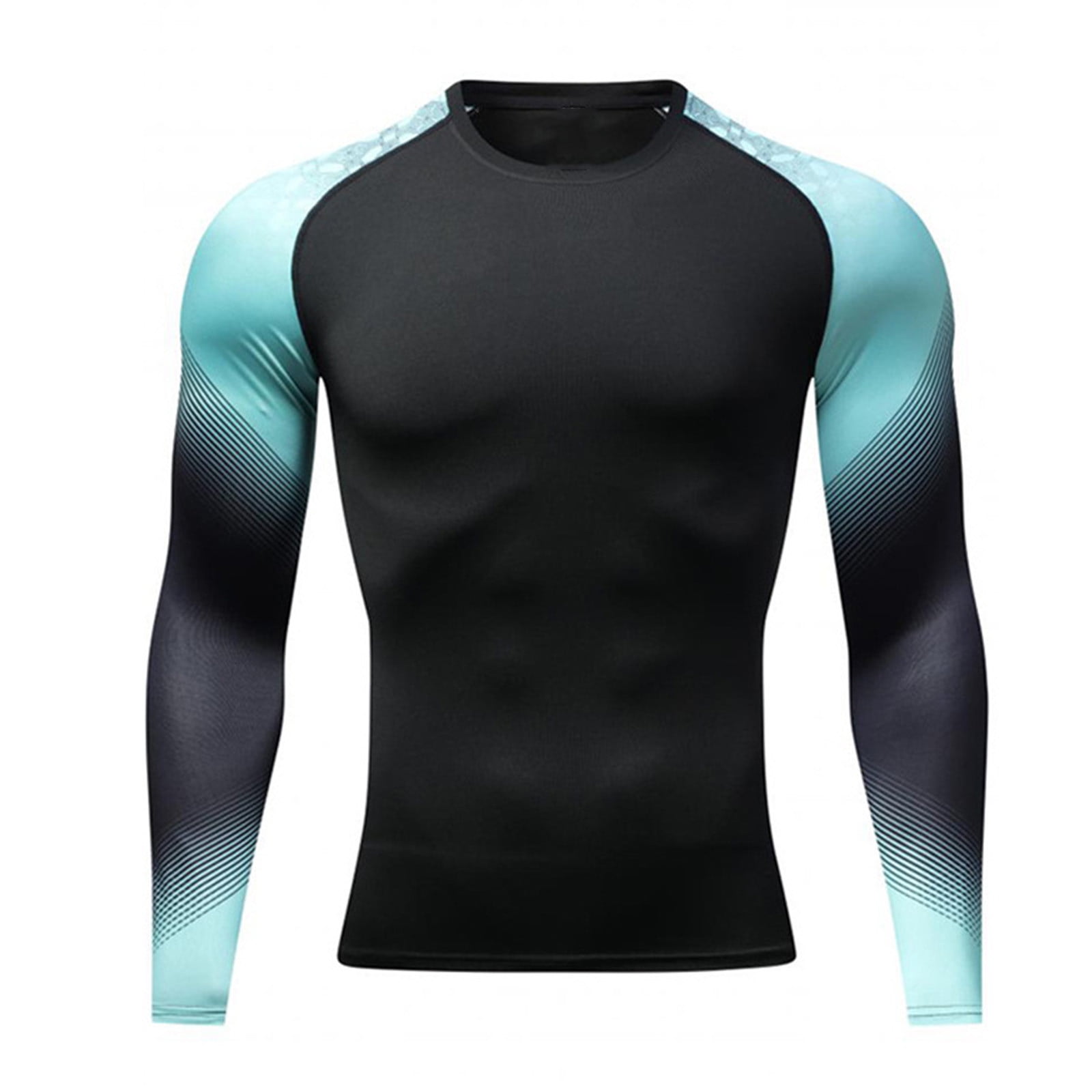 Donemore Men's Quick-Dry Compression Workout Shirt Long Sleeve Round ...