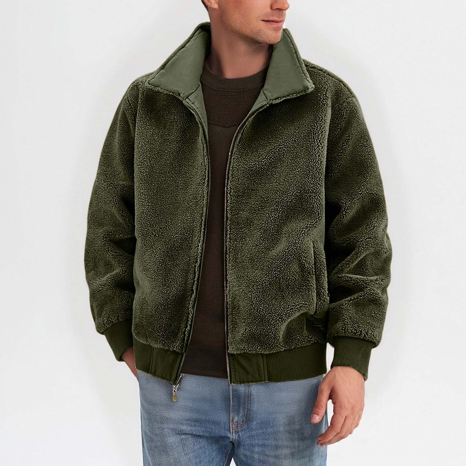 Donemore Men's Reversible Sherpa-Lined Workwear Jacket with Utility ...