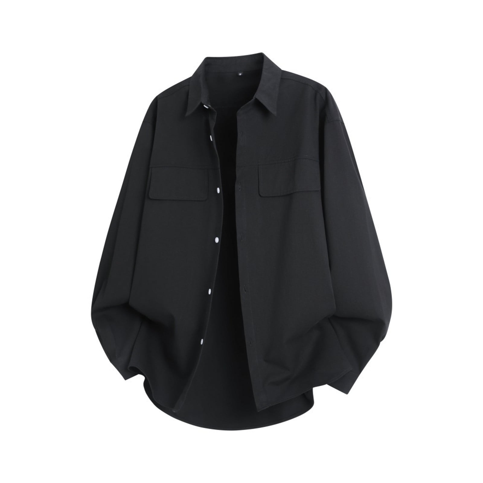 Donemore Men's Solid Color Button-Down Collar Long Sleeve Work Shirt ...