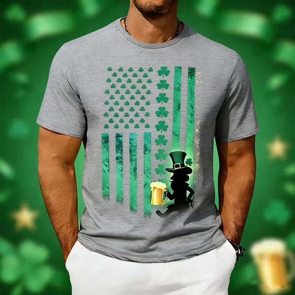 Donemore Men's St Patrick's Day Print T-Shirt Short Sleeve Round Neck ...