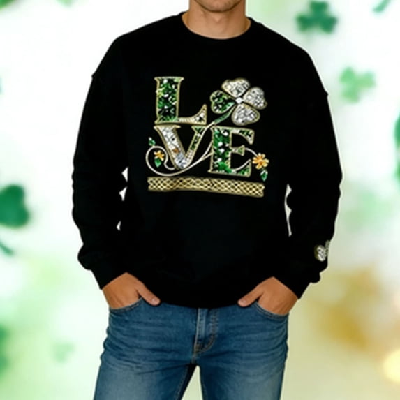 Donemore Men's St. Patrick's Day Sweatshirt Round Neck Pullover with ...