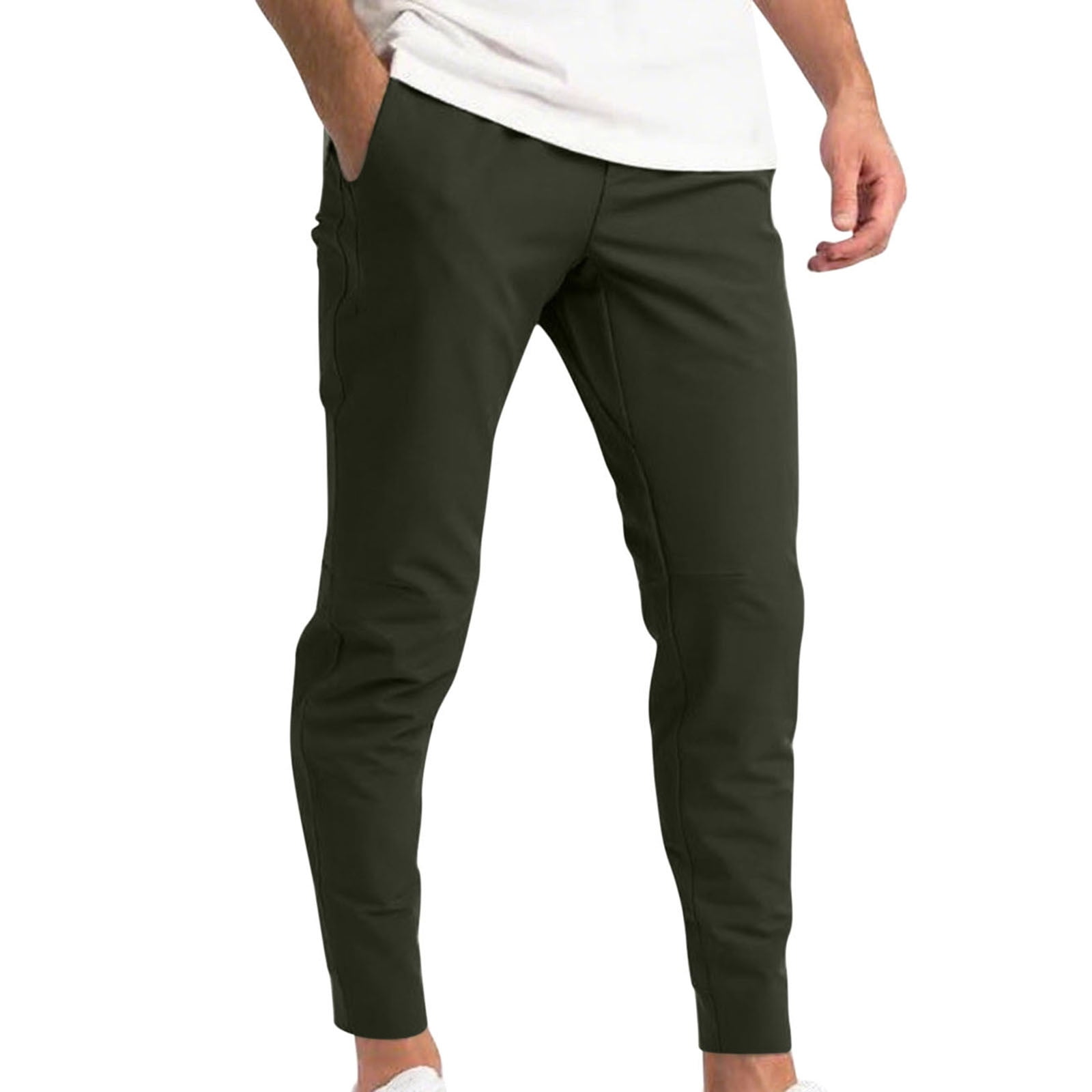 Donemore Men's Stretch Slim-Fit Tapered Pants Solid Color Casual ...