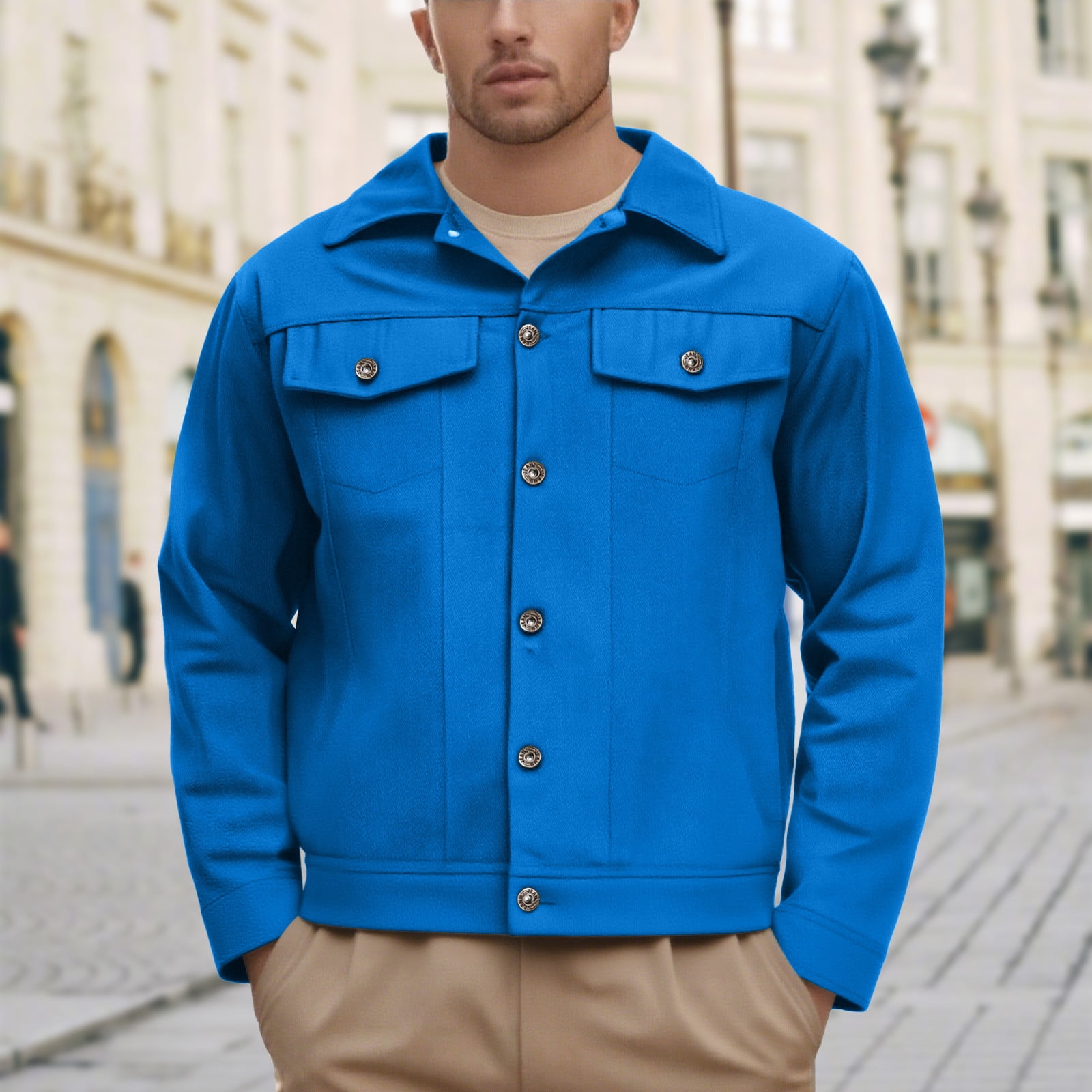 Donemore Men's Utility Work Jacket with Multi-Pocket Zipper Design ...